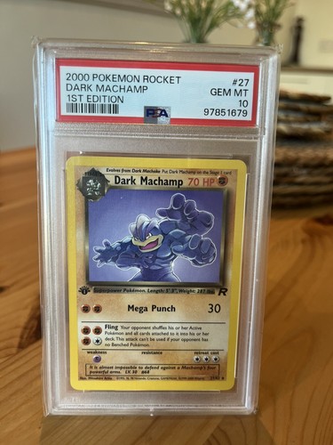 2000 Pokémon Team Rocket Dark Machamp 1st Edition | 27/82 | PSA 10 GEM ...