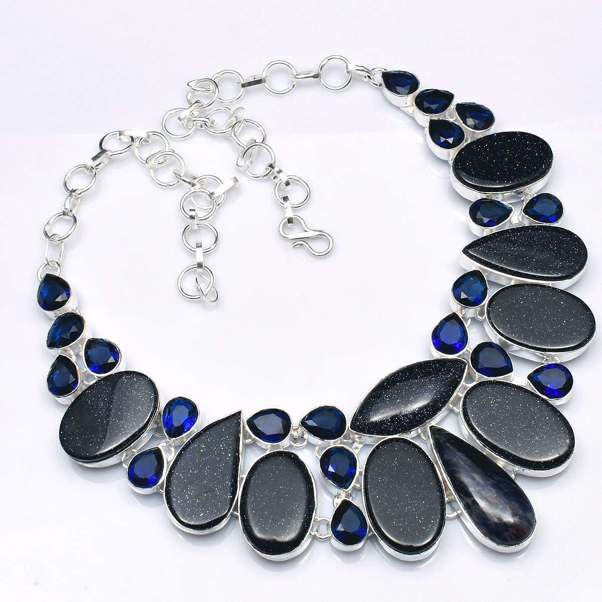 Blue Sunstone Tanzanite Handmade Big Necklace Jewelry 83 Gms LV-451 | eBay