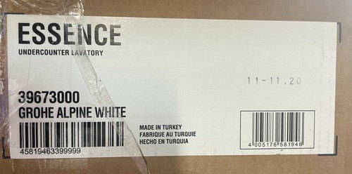 x1 Grohe Essence Undermount or Drop-in 24" Bathroom Sink Alpine White ...