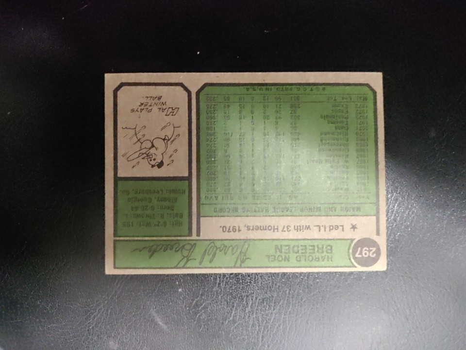 1974 Topps Baseball Card #297 Hal Breeden Montreal Expos oc vg read ...