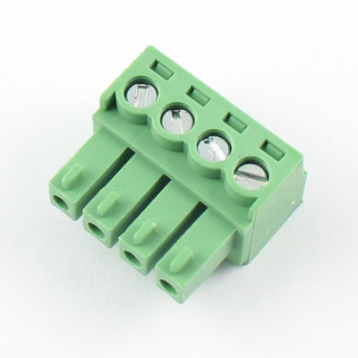 100Pcs Plugs 3.5mm Pitch 4 Pin Way Right Angle Screw Terminal Block ...