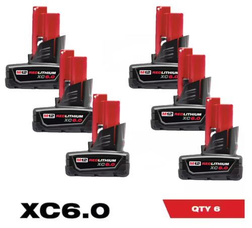 NEW/ 48-11-2460 M12 12V RED LITHIUM XC 6.0 Capacity Battery Fast ...