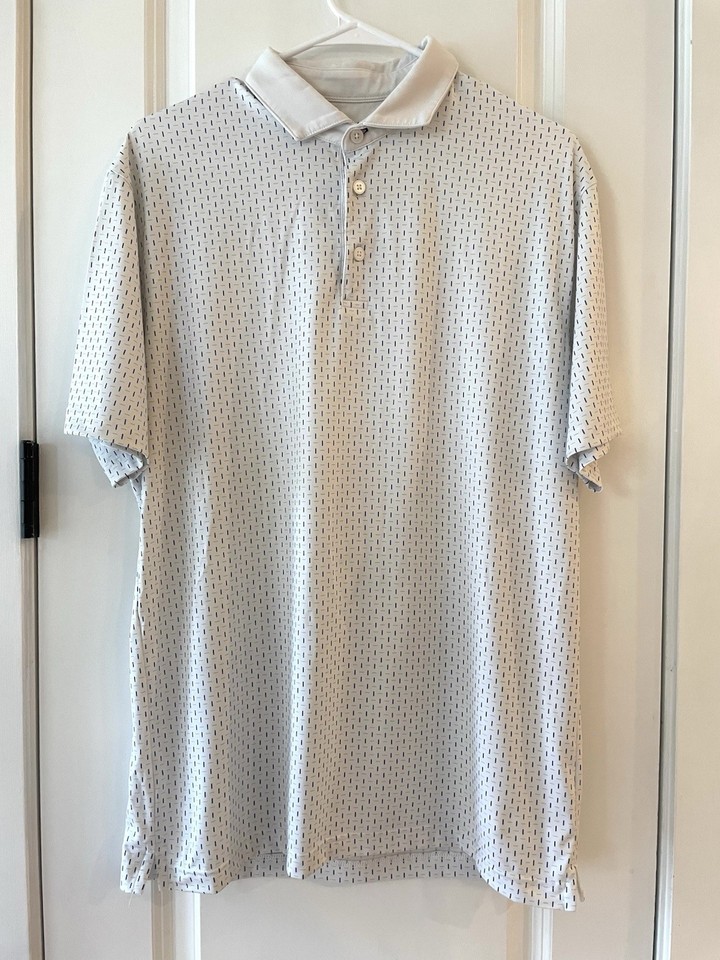 MIZZEN+MAIN Men’s Short Sleeve Light Blue Golf Polo Shirt Size Medium ...