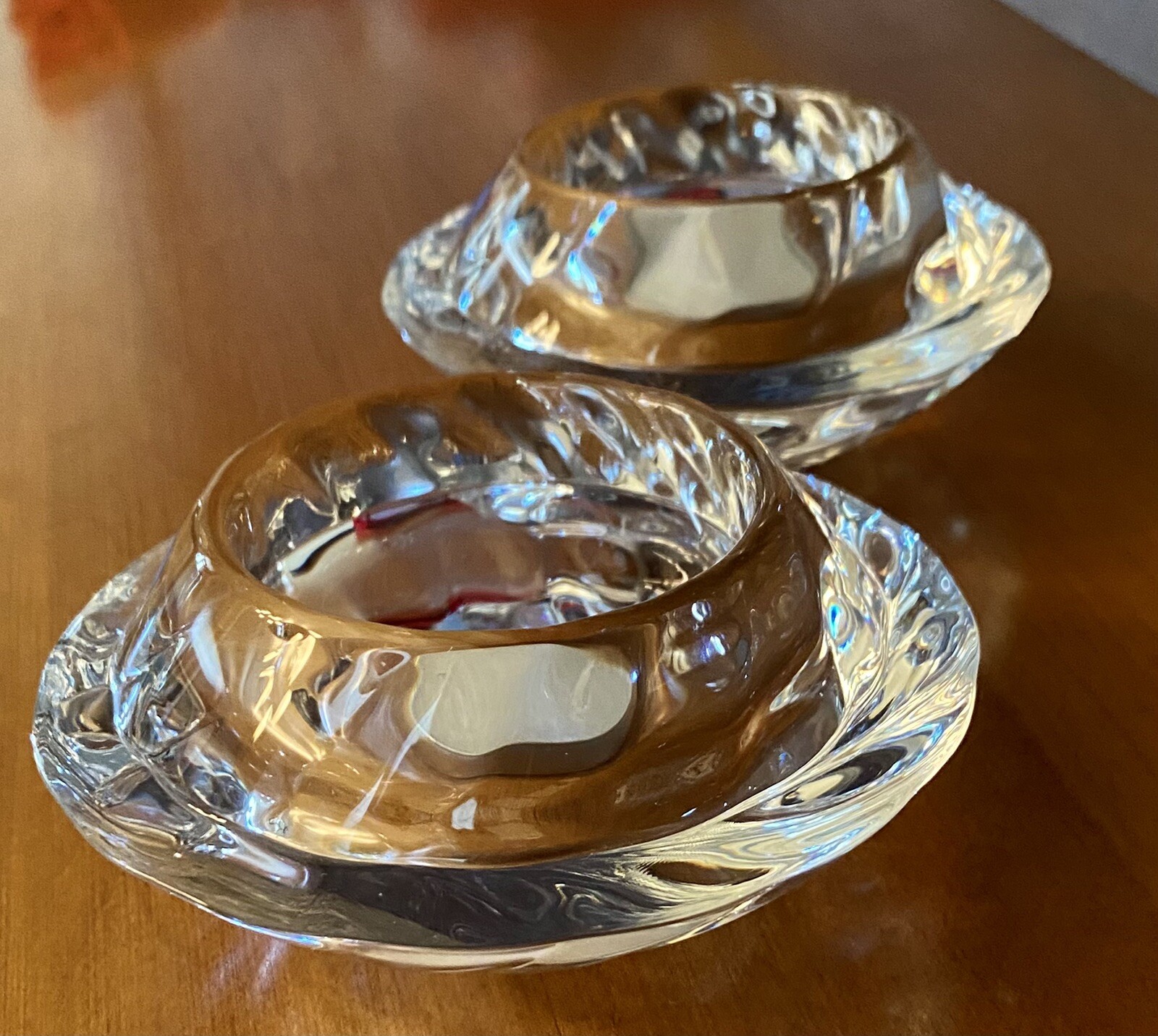 Set of 2 Royal Copenhagen Holme Gaard Crystal Capriole Tea Light Candle ...
