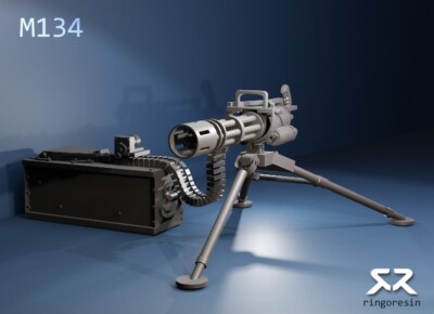 1/35 or 1/32 scale: M134 hand-held Minigun on M3 tripod (ID 1.04) | eBay