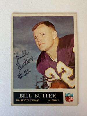 1965 Philadelphia Bill Butler Signed RC Rookie Card Auto Autograph NFL ...