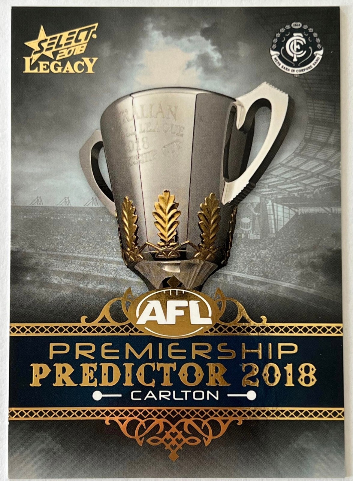 2018 Select Legacy Silver Premiership Predictor - Carlton #144/180 ...