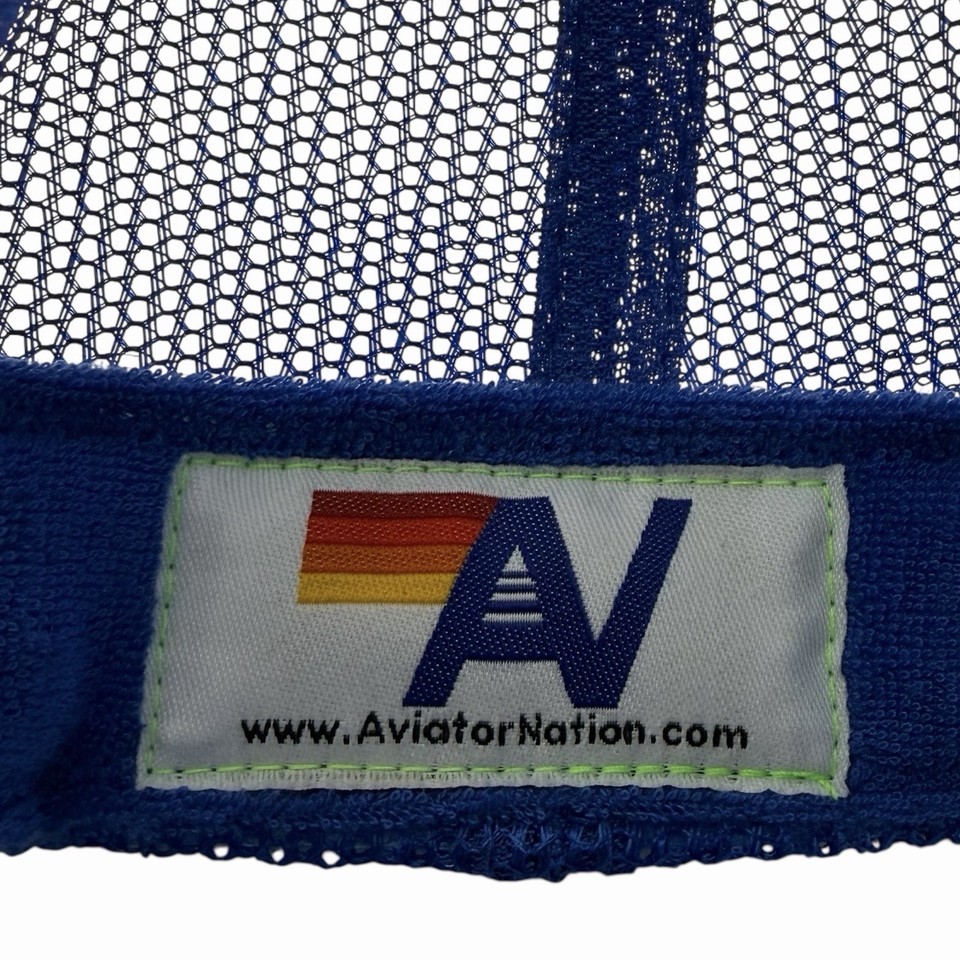 Aviator Nation Las Vegas Trucker Hat Royal Blue One Size Mesh Snap Back ...