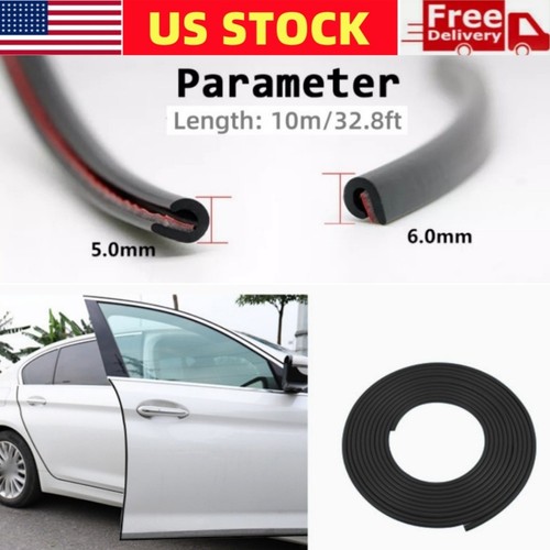 33Ft Universal Car Door Guard Molding Strip Edge Protector Rubber Seal ...