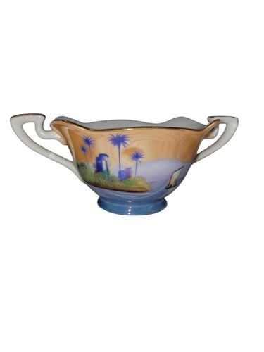 Noritake "M" Series 1930's Fine China Tropical Blue & Gold Trim Sugar ...