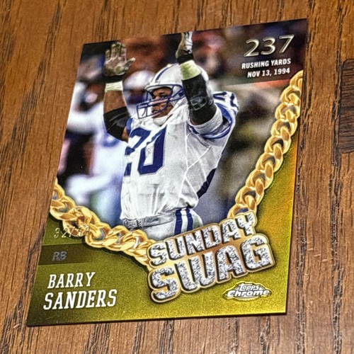 2024 Topps Chrome Football Barry Sanders Gold Refractor Sunday Swag 32/ ...