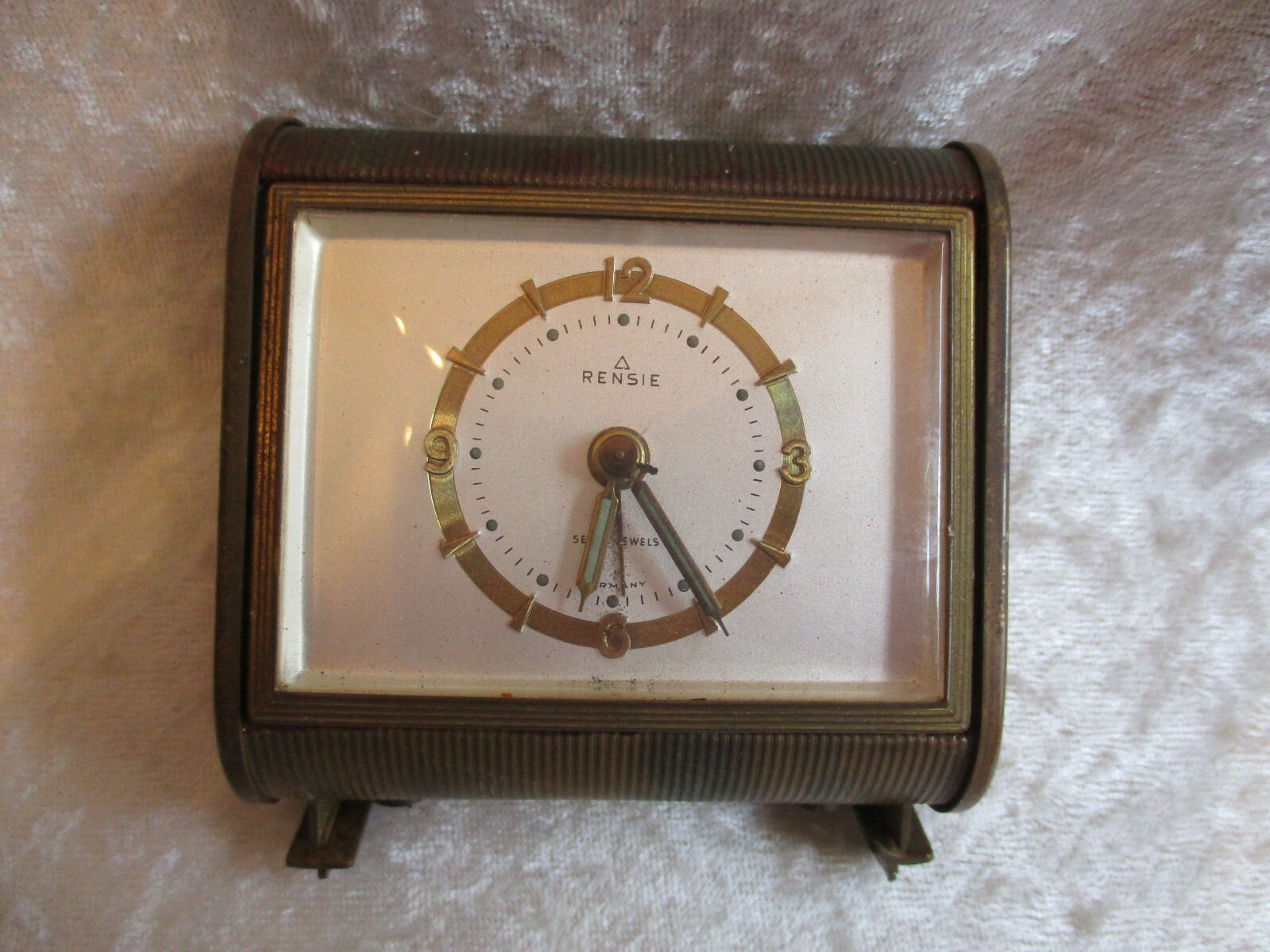 Vintage Brass Rensie Desk Alarm 7 Jewels Germany Clock - For Parts | eBay