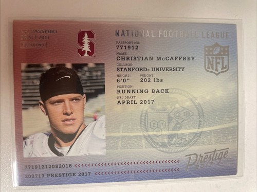 CHRISTIAN McCAFFREY ROOKIE CARD Stanford Football 2017 Prestige NFL ...