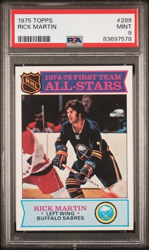 1975-76 TOPPS #289 RICK MARTIN GRADED PSA 9 MINT BUFFALO SABRES HOCKEY ...