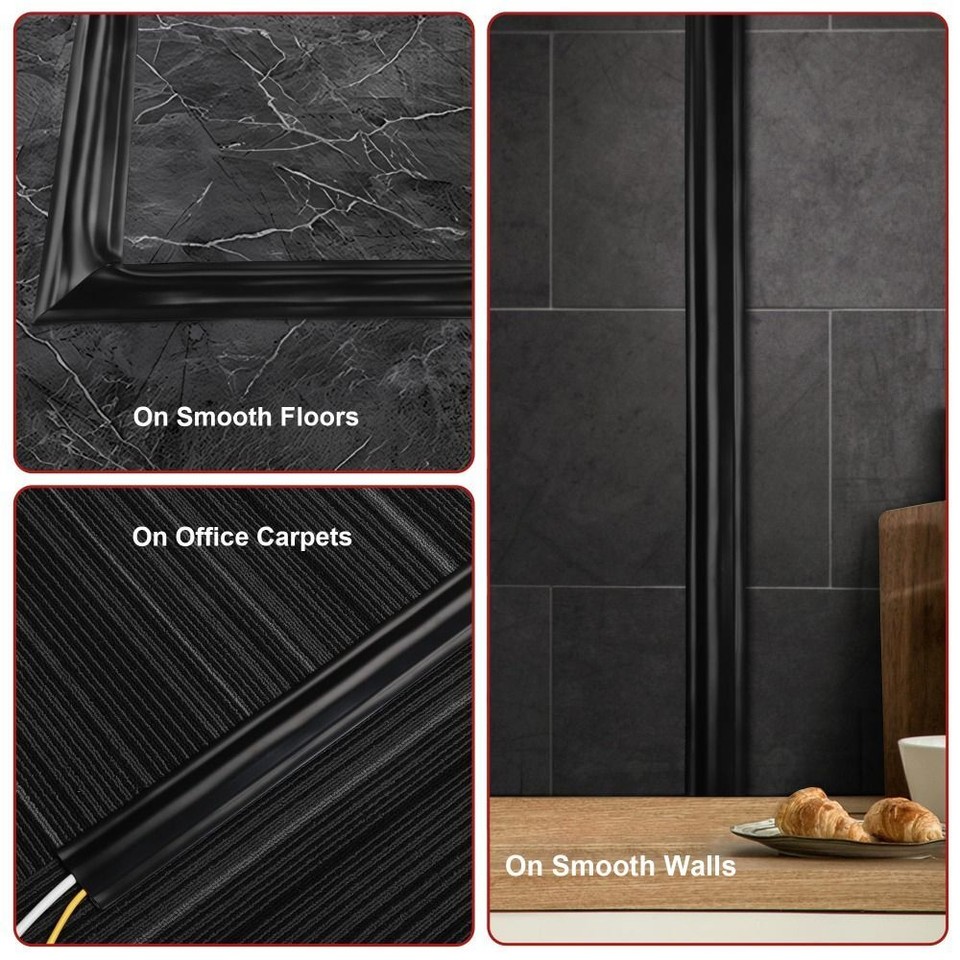 1m Wall Wire Concealer Self Adhesive Ethernet Cable Hider Baseboard ...