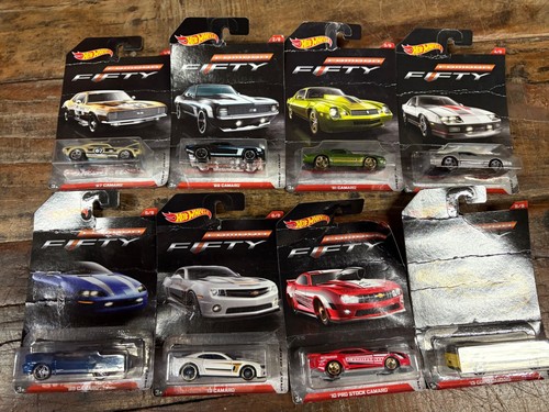 Hot Wheels GM Camaro FIFTY 50th Anniversary Comp 8 Car Set NEW DAMAGED ...