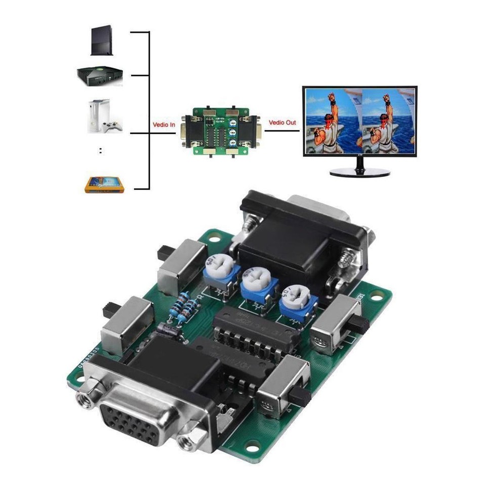 VC005 VGA Interface Screen Scanline Generator For Retro Games Arcade ...