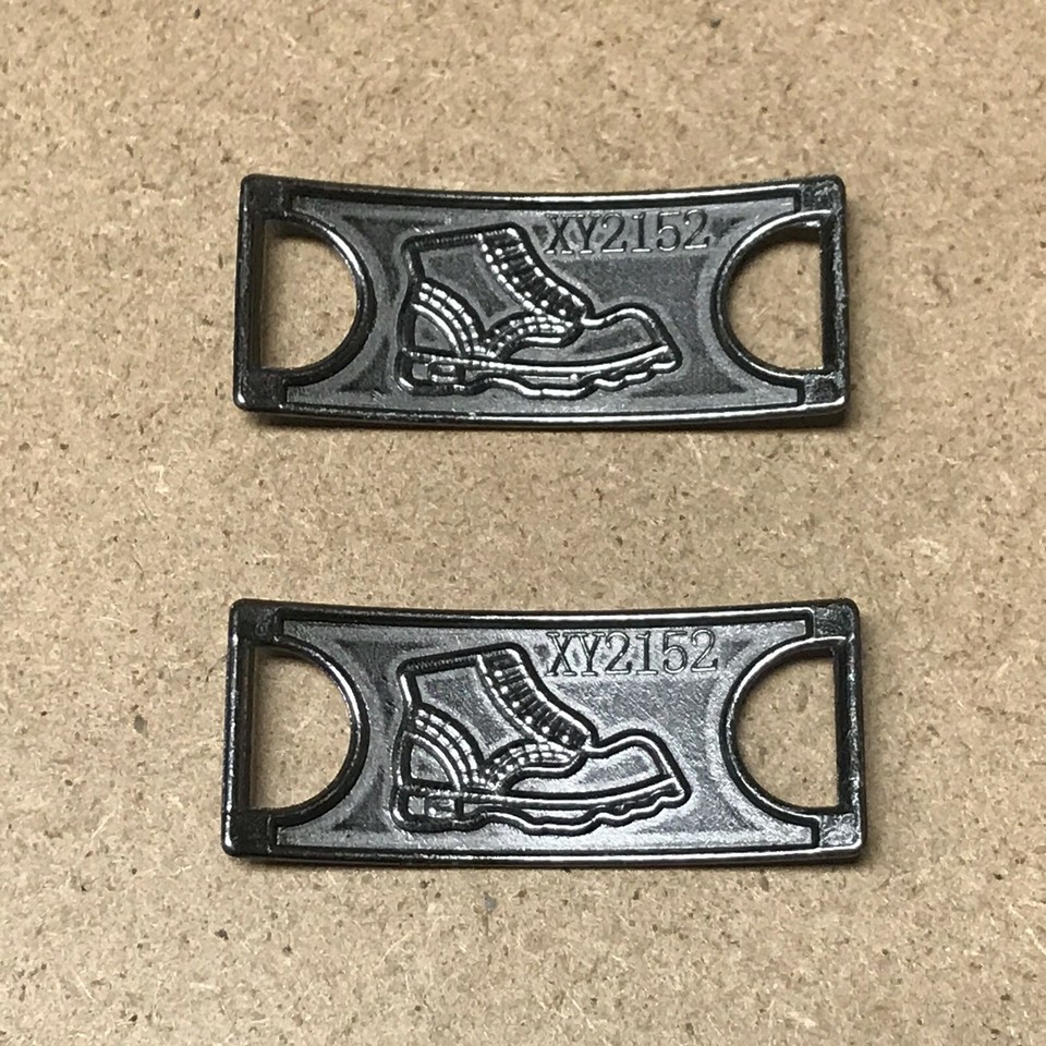 2 PCS Replacement Metal Shoe laces Tag Buckles Boot Laces Keeper Holder ...