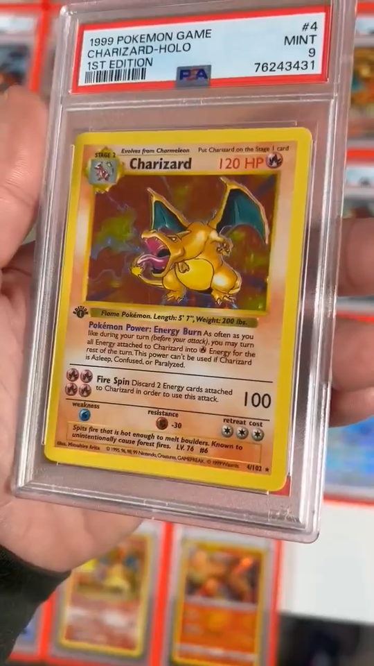 1999 Pokémon PSA 9 1st Edition Shadowless Base Set Charizard 4/102 ...