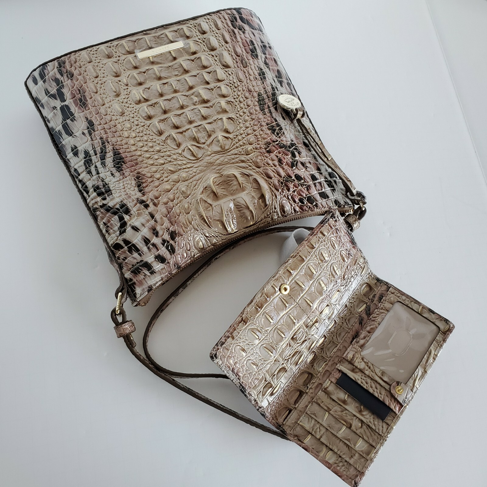 🌹Brahmin Katie Crossbody Prowl Ombre Leather Cheetah Messenger Bag ...