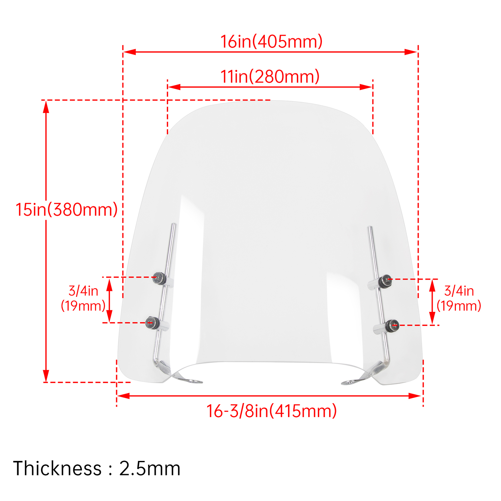 Clear Motorcycle Windshield Screen For Moped Visor 125cc 150cc Gas Gy6 ...