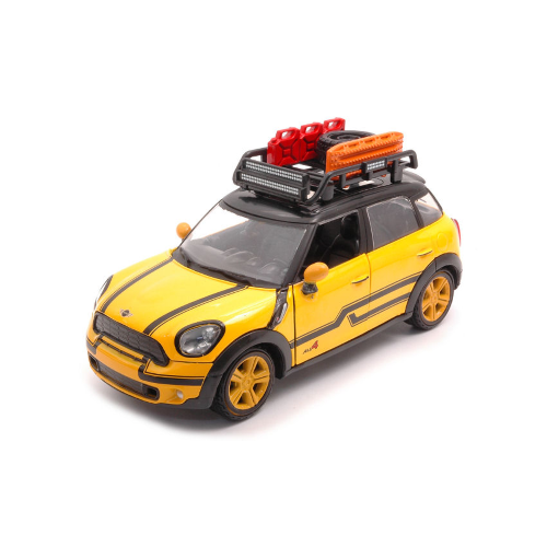 MINI COOPER S COUNTRYMAN 2011 WITH ROOF RACK YELLOW/BLACK 1:24 Motormax ...
