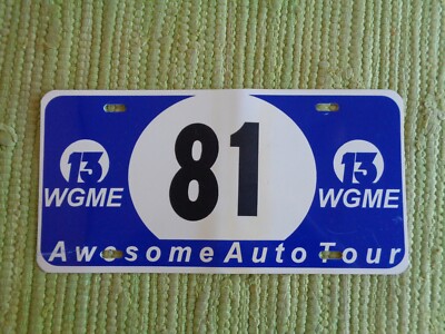 Vintage Awesome Auto Tour #81 License Plate WGME 13 Maine Tag ME ...