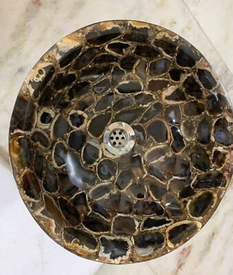 Black Agate Washroom Sink/Basin Natural Agate Sink Kitchen Sink/Basin Tops Decor | eBay