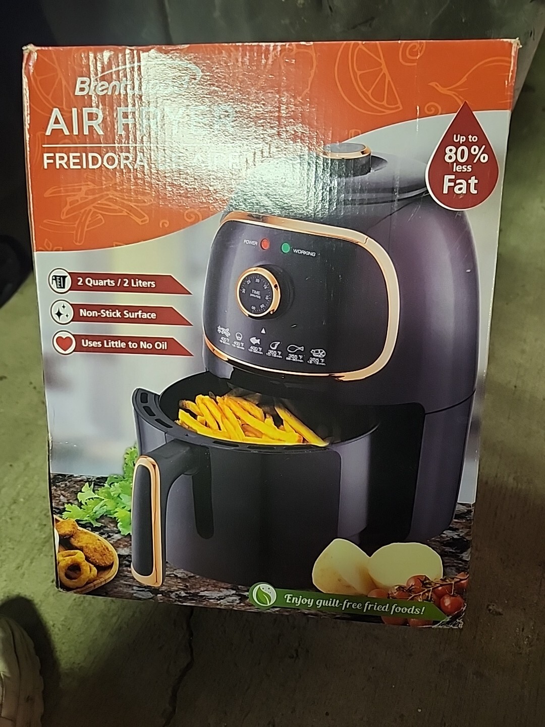 BRENTWOOD AF-202BK 2-Qt. 1,200-Watt Electric Air Fryer with Timer and ...