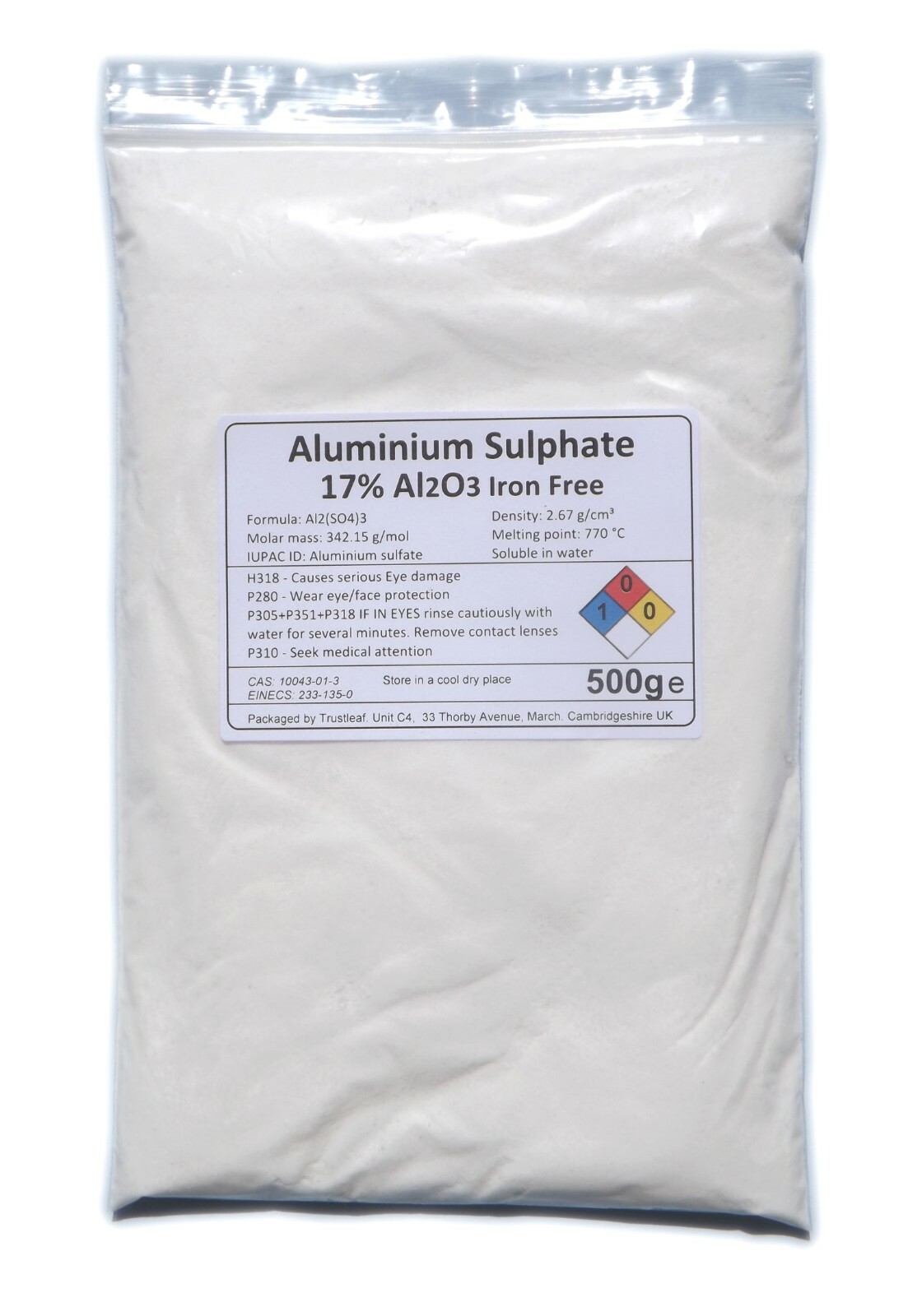 ALUMINIUM SULPHATE 17% Iron Free Alum Al2(SO4)3 * 250g 500g, 1kg 2kg ...
