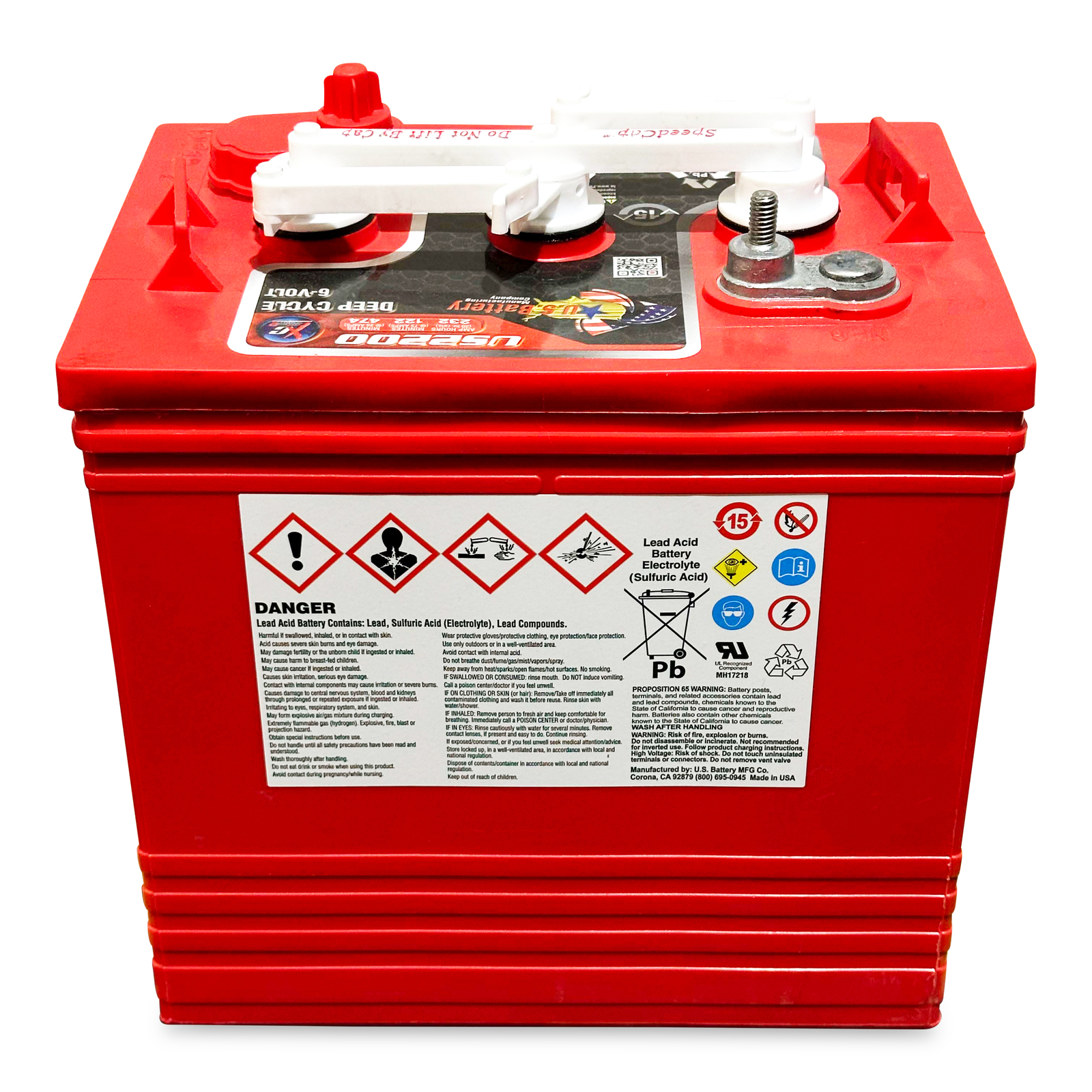 2 PC US BATTERY GC2 US2200XC2 6V 232A Deep Cycle Flooded Acid Battery ...