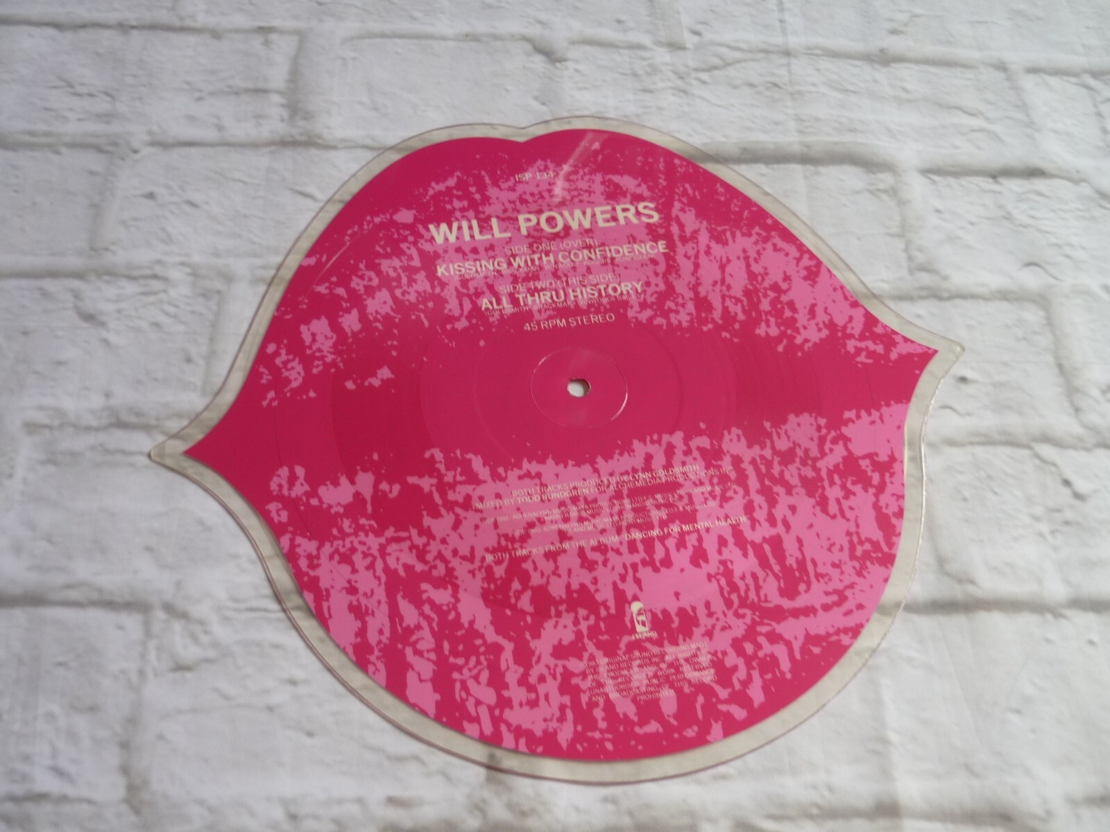 7" vinyl record picture disc lips will powers kissing with confidence ...