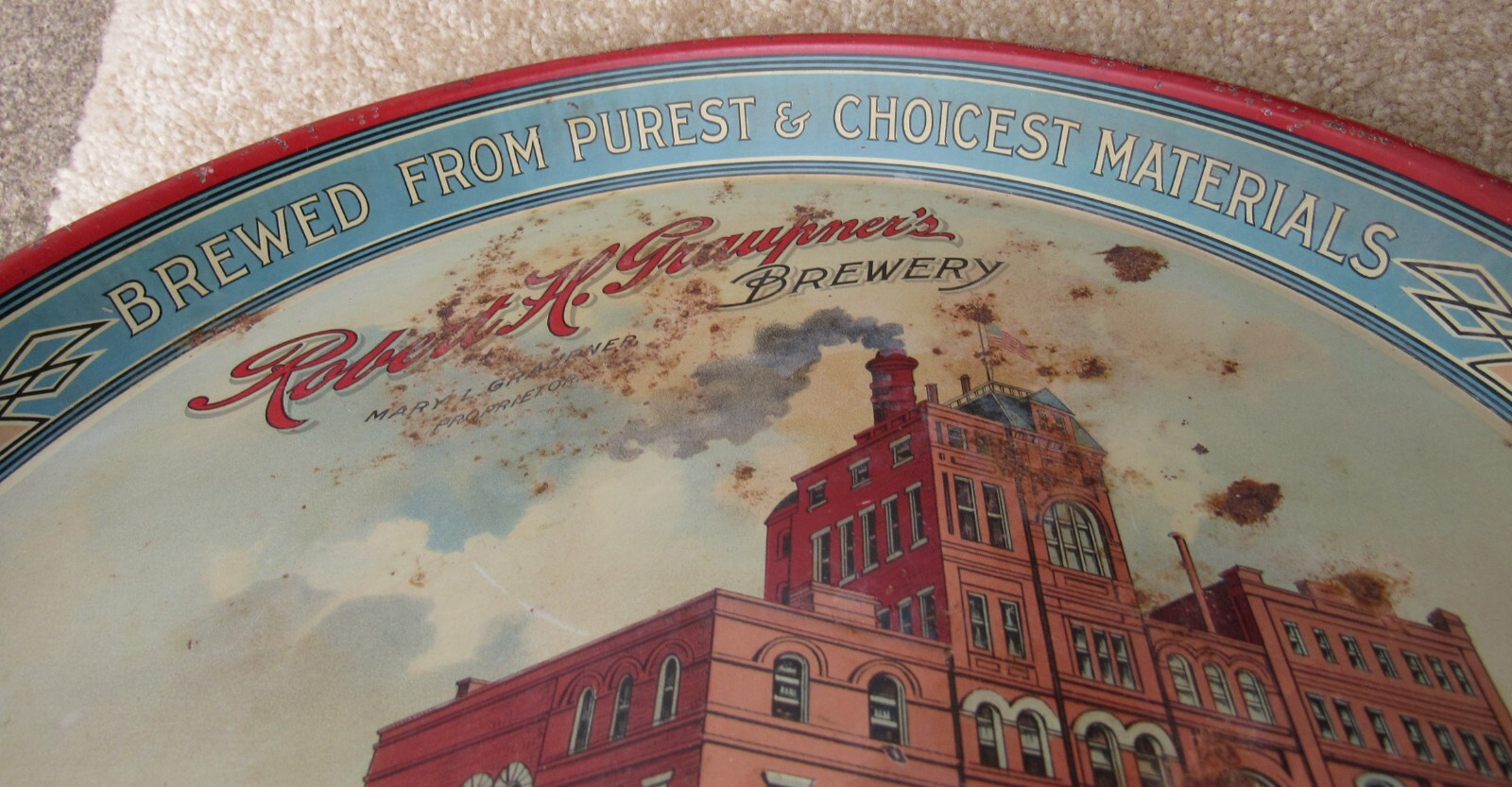 Robert Graupner's Brewery Factory Scene Beer Tray Harrisburg PA Porter ...