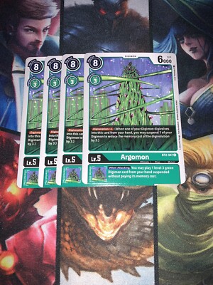 Digimon TCG Singles - Argomon x4 - BT2-047 - Common - NM - Playset | eBay