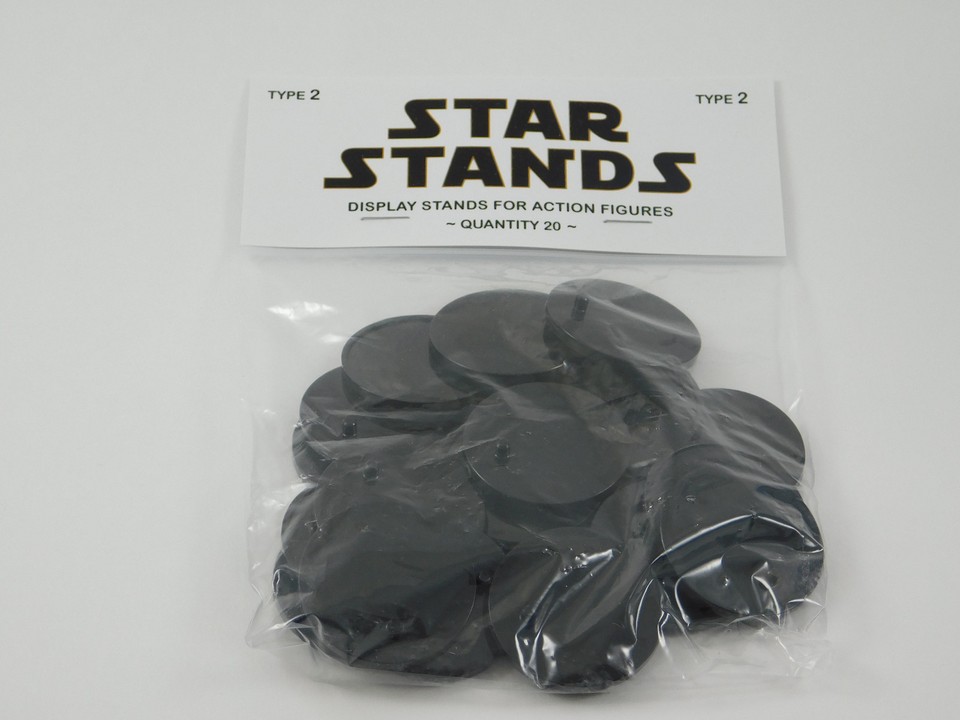 20 x Black 1.5" Vintage Star Wars Figure Display Stands - Wide stance ...