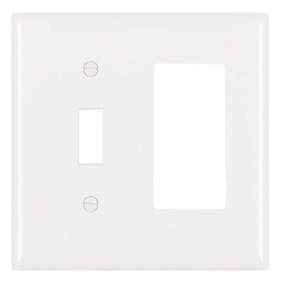P&S Trademaster White 2G Toggle Decorator Combination Cover TP126-W ...