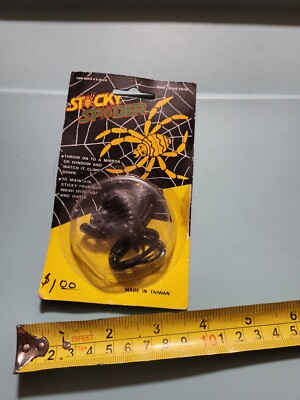 RARE Sticky Spider 1980s vintage NOS sealed toy Halloween Gothic rare ...
