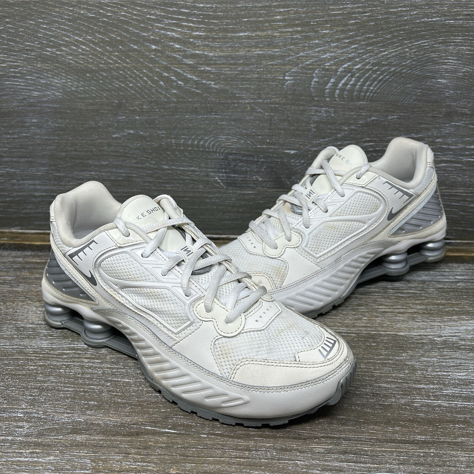 Nike Shox Enigma Pale Ivory White Silver Running Shoe… - Gem