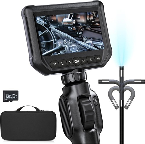 Two-Way Articulating Borescope Camera with LED Light for Automotive ...