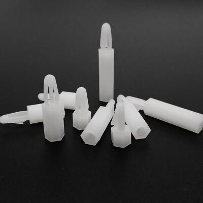 25pcs M3 Hex Nylon Plastic Standoff Spacer Push Snap in Fixed PCB Board ...