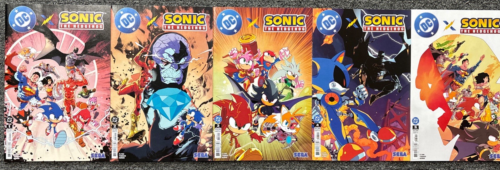 DC X Sonic the Hedgehog #1-5 Complete Set Run DC 2025 Cover A 1st Print