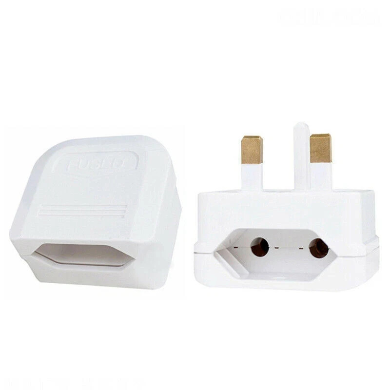 EU European Euro Europe 2-Pin To 3-Pin UK Travel Plug Socket Converter ...