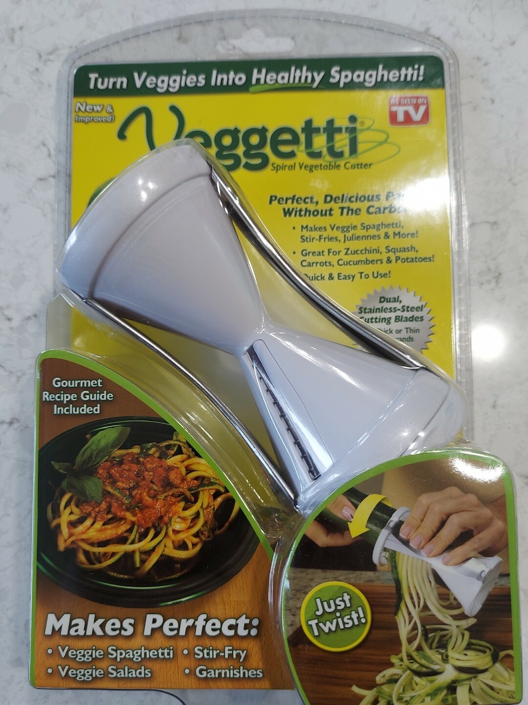 Vegetti Spiral Vegetable Slicer Cutter Makes Veggie Pasta New AS SEEN ...