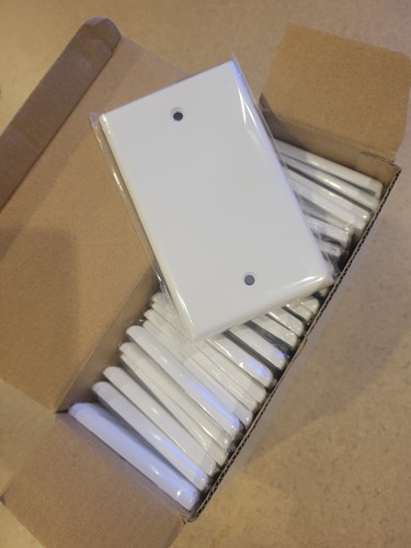2 vinyl Blank 1 gang Cover Face Plate for Single Gang Box White with ...