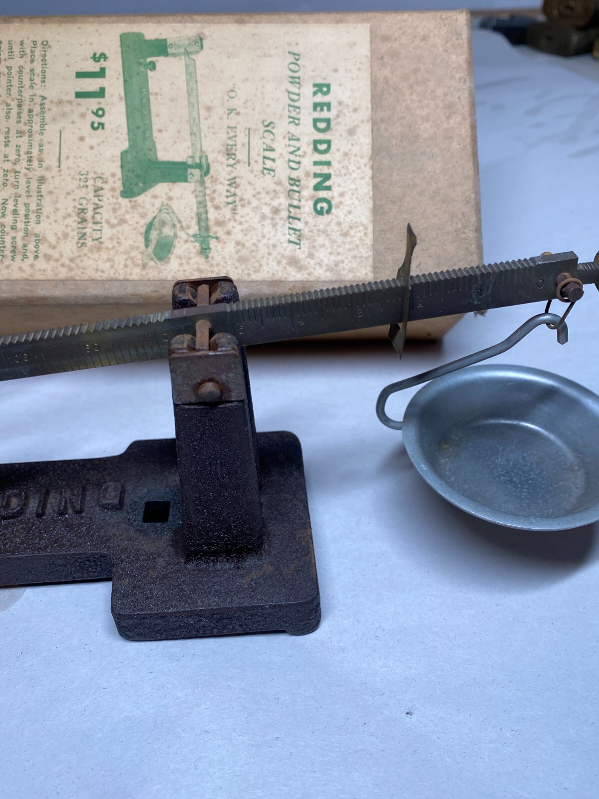 VINTAGE REDDING POWDER & BULLET SCALE WITH ORIG. BOX 325 CAPACITY | eBay