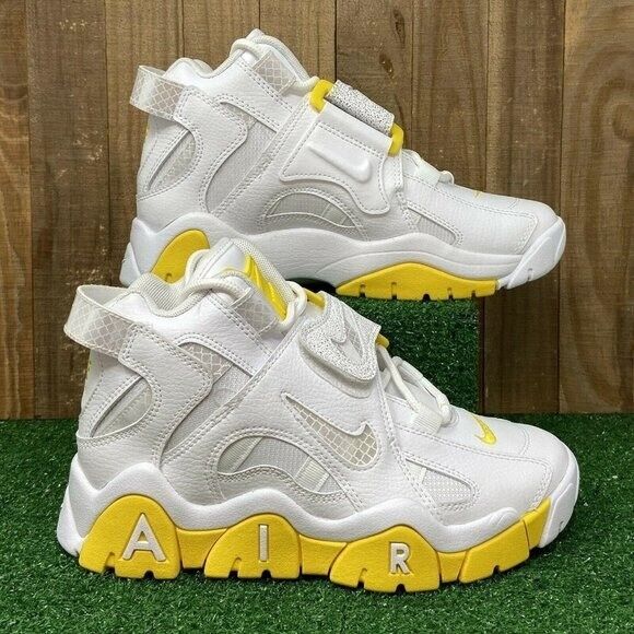 Nike CJ9574-100 Air Barrage Mid White Chrome Yellow Women's Nike CJ9574-100 Air Barrage Mid White Chrome Yellow Women's