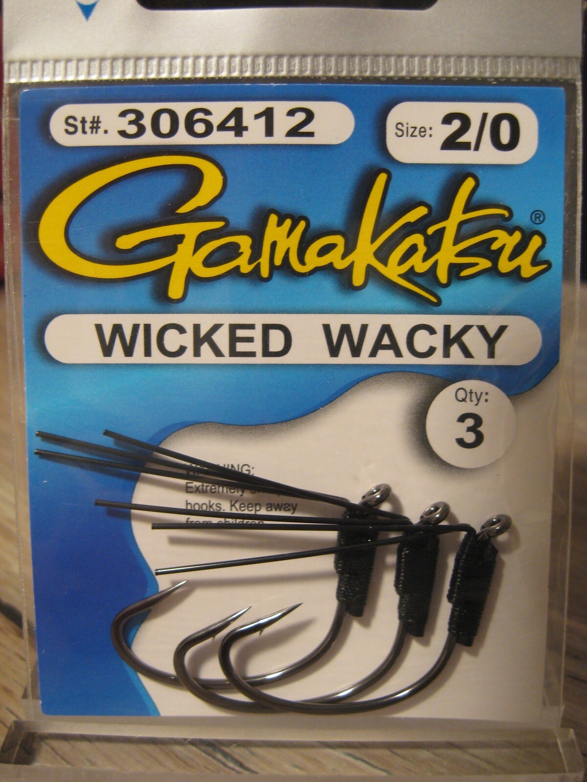 Gamakatsu 306412 Wicked Wacky Hook Size 2/0 NS Black per 3 for sale ...