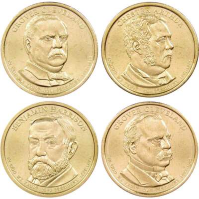2012 D Presidential Dollar 4 Coin Set BU Uncirculated Mint State $1 ...