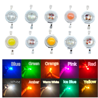 5W High Power LED Chip 380-840nm White UV Green Red Blue Yellow Bulb ...