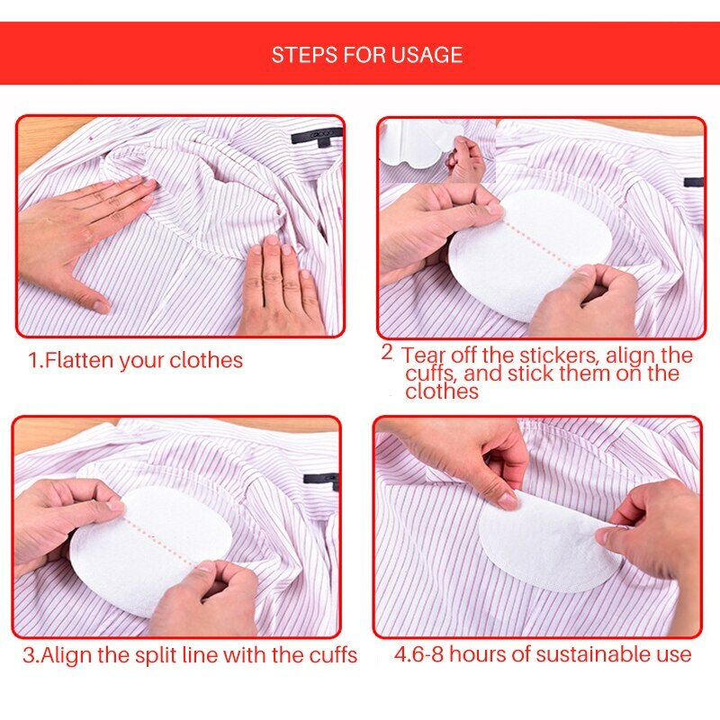 30 Sweat Pads Disposable Patches Underarm Guards Shirt Wedding Summer ...